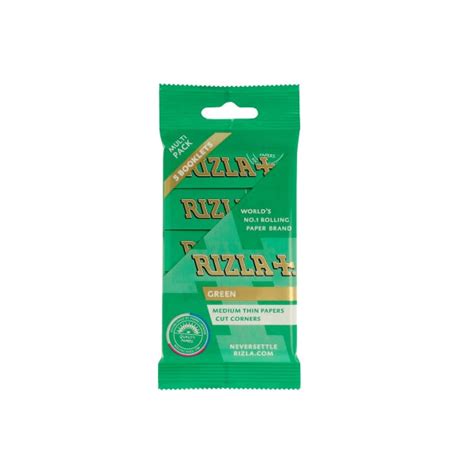 5 Pack Green Regular Rizla Rolling Papers Flow Pack Cbd Online