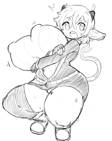 Rule 34 Cow Ears Cow Girl Cow Tail Cowbell Giant Breasts Huge Breasts Jacket Mochikirb