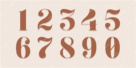 Premium Vector Number Font Font Of Numbers In Classical Style With Contemporary Geometric Design