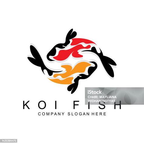 잉어 물고기 로고 디자인 장식 물고기 벡터 수족관 장식 일러스트 레이 션 브랜드 제품 강에 대한 스톡 벡터 아트 및 기타 이미지 강 개념 금붕어 Istock