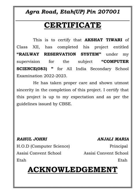 Computer Science Project Of Railway Reservation System Python Programmingpdf Databases