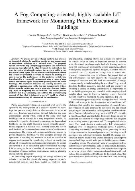 Pdf A Fog Computing Oriented Highly Scalable Iot Framework For Monitoring Public Educational