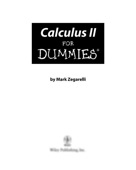 SOLUTION Learn Calculus II For Dummies Guide Studypool