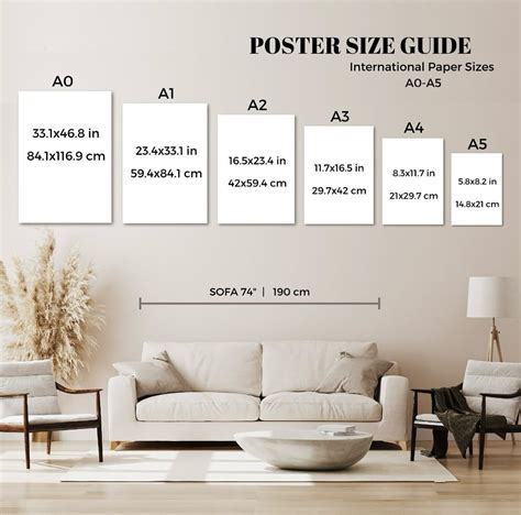 Wall Art Size Guide Frame Size Guide Print Size Guide Wall Display Guide Comparison Chart Poster