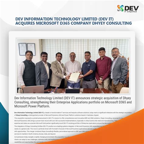 Dev Information Technology Limited On Linkedin Strategicacquisition Businesstransformation
