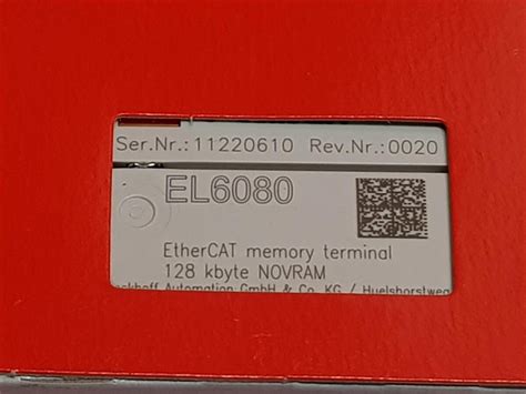 Beckhoff El6080 Rev 0020 Ethercat Memory Modul 75629