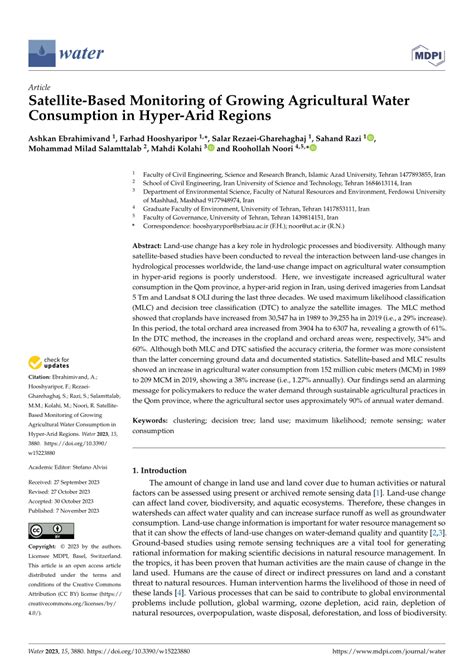 Pdf Satellite Based Monitoring Of Growing Agricultural Water Consumption In Hyper Arid Regions