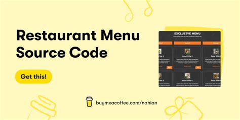 Restaurant Menu Source Code Buymeacoffee