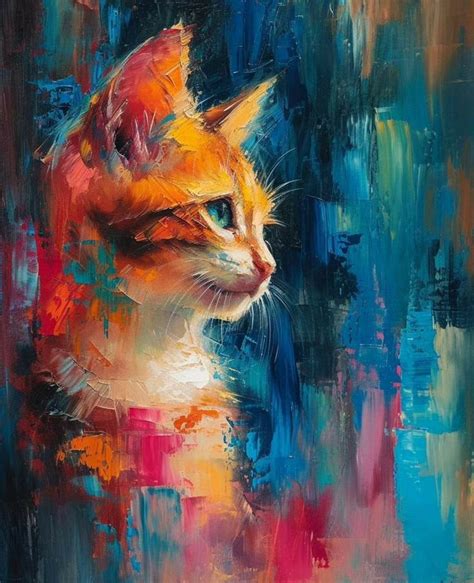 Pin By Lisa On All Things Cats Cat Art Illustration Canvas Painting