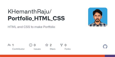 Github Khemanthraju Portfolio Html Css Html And Css To Make Portfolio