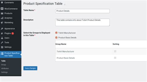 Product Specification Table For Woocommerce Show Additional Info On Products