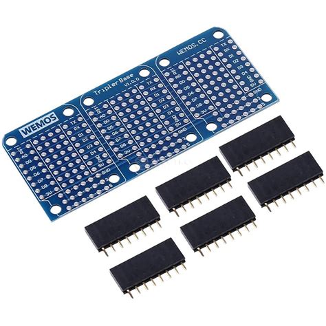 Shield Triple Base Protoboard Doble Cara Para Wemos D Mini Esp Tripler