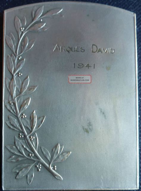 Art Deco 1941 Large French Silver Plated Bronze Plaque Medal By L Cariat