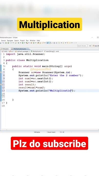 Multiplication Of Numbers Java Programming Coding Developer Shorts