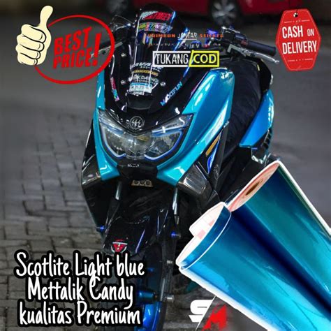 Jual Sticker Scotlite Candy Sky Blue Scotlet Biru Muda Skotlet Motor