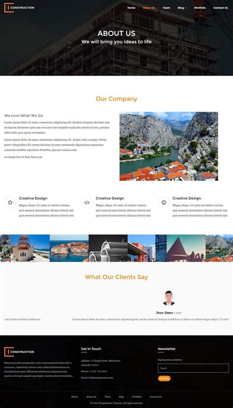 Construction Htmlcss Template Css Templates Templates Html Css