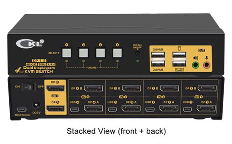 Amazon Com CKL KVM Switch Dual Monitor DisplayPort 4 Port 4K 60Hz 4 4 4 4x2 DP KVM Switch With