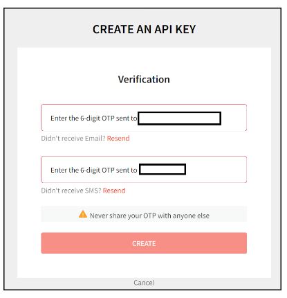 Generation Of The API Key And Secret CoinDCX API Help Section