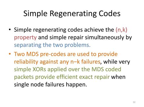 PPT Simple Regenerating Codes Network Coding For Cloud Storage PowerPoint Presentation ID