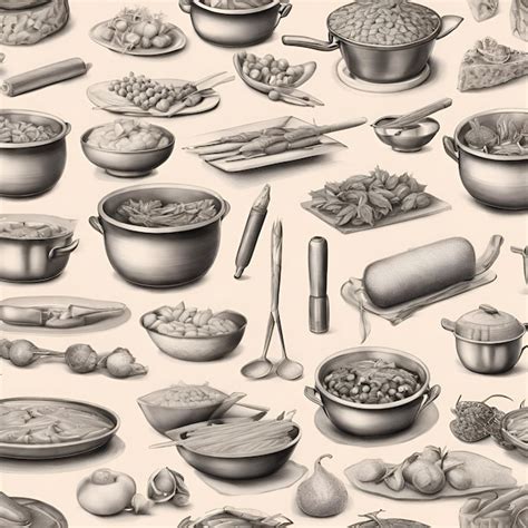 Premium Photo Detailed Pencil Sketches Celebrating The Intricacies Of Culinary Tools
