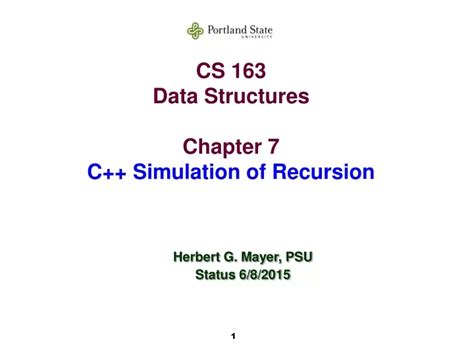 Ppt Cs 163 Data Structures Chapter 7 C Simulation Of Recursion Powerpoint Presentation Id