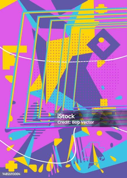 기하학적 그래픽 모양 템플릿입니다 포스터 책 표지 뉴스레터 소셜 미디어 배경을 위한 빈티지 추상 기하학적 배경 가리기에 대한