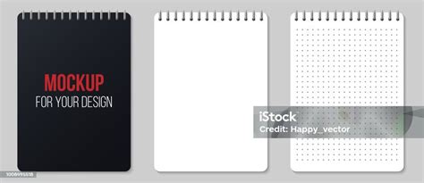 줄지어 현실적인 노트북의 크리에이 티브 벡터 일러스트 레이 션 및 점 페이지 투명 한 배경에 고립 된 종이 아트 디자인 깨끗 한