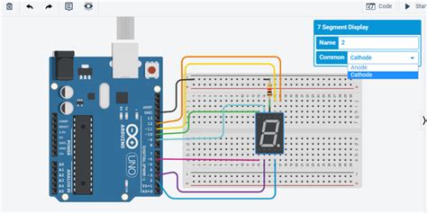 Interfacing Seven Segment Display On Tinkercad 4 Steps Instructables