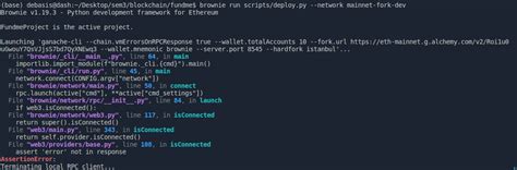 assertionerror assert error not in response · issue 1700 · eth brownie brownie · github