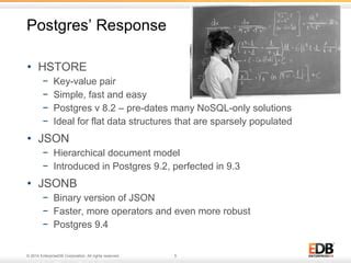 The Nosql Way In Postgres Ppt