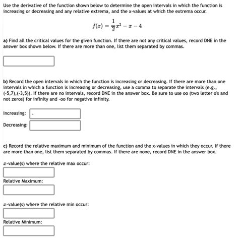 Solved Use The Derivative Of The Function Shown Below To Chegg Com