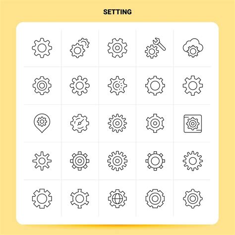 Outline 25 Setting Icon Set Vector Line Style Design Black Icons Set Linear Pictogram Pack Web