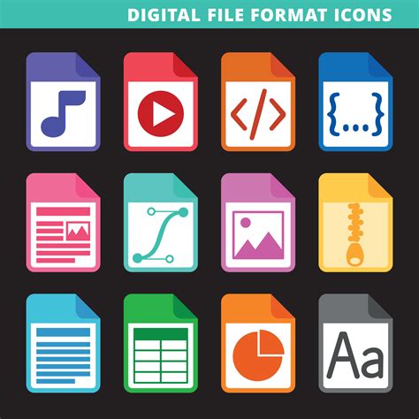 Digital File Format Icons 22456873 Vector Art At Vecteezy