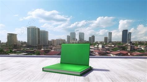 최신 프리젠테이션 컨셉 그린 스크린 노트북 디스플레이를 사용한 지붕 건물 3d 렌더링 최신 프리젠테이션 컨셉 그린 스크린 노트북 디스플레이를 사용한 지붕 건물 3d