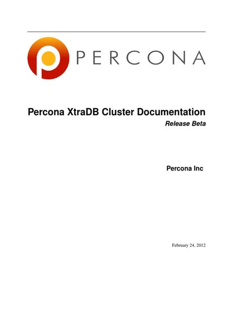 Percona Xtradb 集群文档 Pdf Replication Computing Computer Cluster