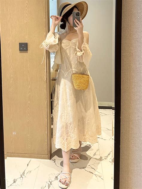 당일출고호캉스 데이팅 원피스 롱원피스 레이어드 나시 민소매 뷔스티에 오프숄더 레이어드원피스 나시원피스 뷔스티에원피스 펀칭원피스 여름원피스 바캉스 여행 오프숄더