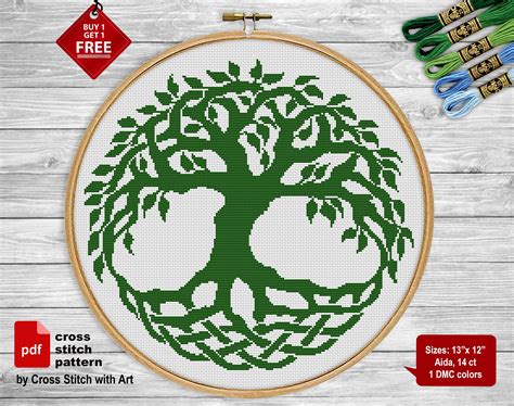 Celtic Cross Stitch Pattern Tree Of Life Cross Stitch Celtic Etsy Australia