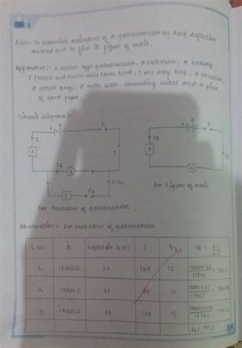 Practical File For Class 12 Physics Galvanometer In Series Pdf