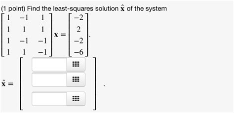 Solved 1 Point A Find The Least Squares Solution X Of