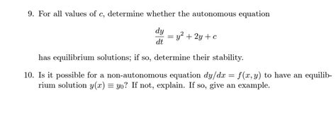 Solved For All Values Of C Determine Whether The Chegg Com