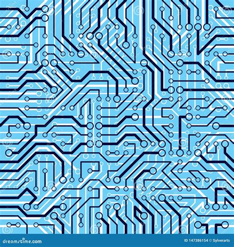 Circuit Board Seamless Pattern Vector Background Microchip Technology Electronics Wallpaper