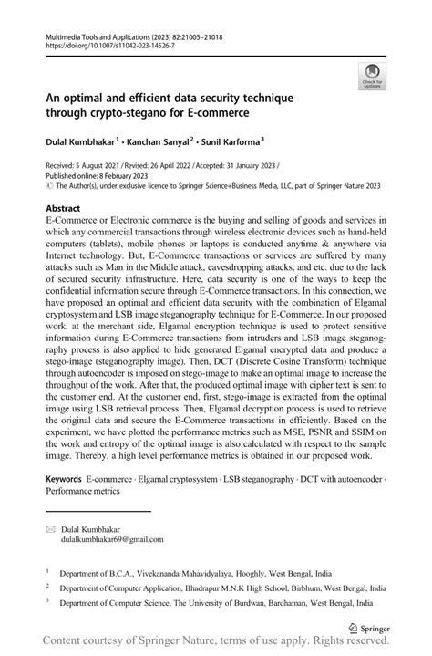 An Optimal And Efficient Data Security Technique Through Crypto Stegano For E Commerce