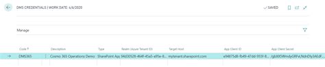 create sharepoint online authentication and dms credentials cosmo document management system