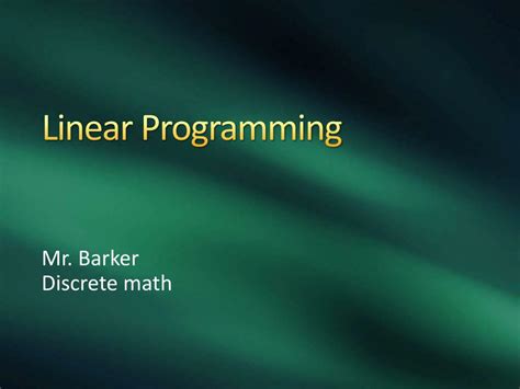 PPT Linear Programming PowerPoint Presentation Free Download ID 2462734