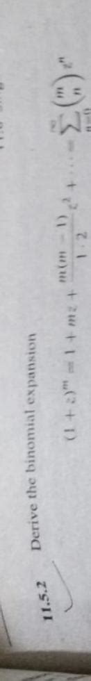 Solved 11 5 2 ﻿derive The Binomial