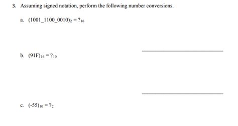 solved 3 assuming signed notation perform the following