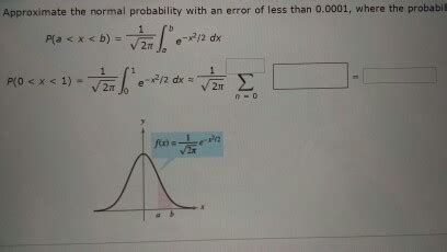 Solved Approximate The Normal Probability With An Error Of Chegg
