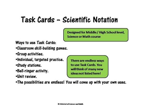 Task Cards Scientific Notation By Art Of Science And Math Tpt