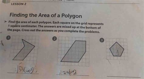 Solved Lesson 2 Finding The Area Of A Polygon Find The Area Of Each