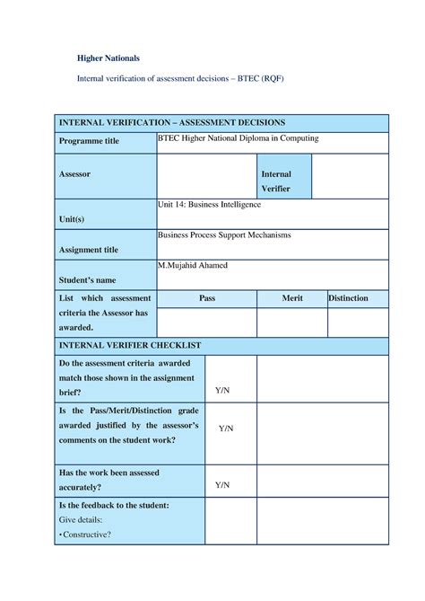 Ld93238 Bi Hnd Batch 02 Mujahid Ahamed Higher Nationals Internal Verification Of